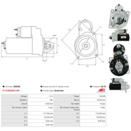 AS-PL Starter s0535s f&uuml;r Fiat Chrysler Suzuki PININFARINA