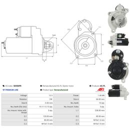 AS-PL Starter s0550pr f&uuml;r Fiat Peugeot MITSUBISHI DAF TOYOTA