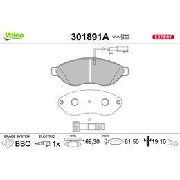 Valeo Bremsbelagsatz, Scheibenbremse 301891a Vorderachse f&uuml;r Peugeot Citro&euml;n Fiat