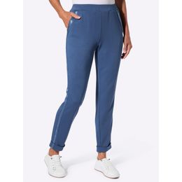 WITT Damen Jogg Pants mit Ripsband-Verzierung, wei&szlig;, Gr&ouml;&szlig;e 20