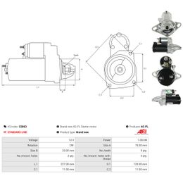 AS-PL Starter s3063 f&uuml;r HONDA ROVER