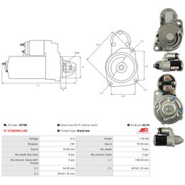 AS-PL Starter s5188 f&uuml;r MITSUBISHI Peugeot