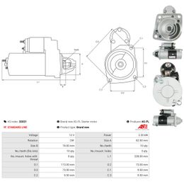 AS-PL Starter s5031 f&uuml;r Chrysler MITSUBISHI