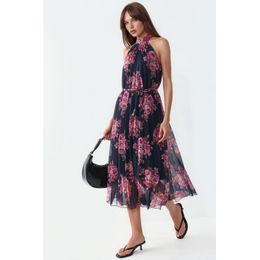 Blumen-Maxi-Kleid mit Bindungsdetail