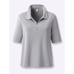 Heine Witt Damen Poloshirt, steingrau, Gr&ouml;&szlig;e 36