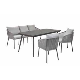 Loungem&ouml;belset 'Isabella' f&uuml;r 5 Personen Stahl/Aluminium