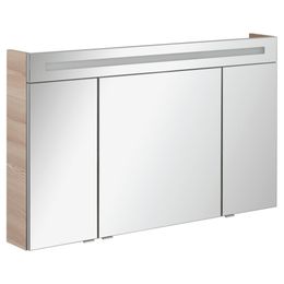 Fackelmann LED-Spiegelschrank 'B.Clever' braun gl&auml;nzend 120 x 70,6 x 15,8 cm