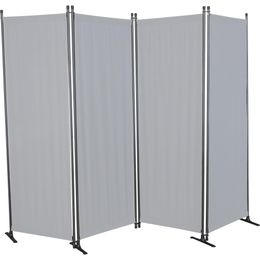 Angerer Freizeitm&ouml;bel Paravent 4-teilig Bezug Swingtex Polyacryl hellgrau 165 x 228 cm