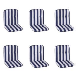 Beo Niedriglehner-Auflagenset 'Elista' wei&szlig;/blau 47 x 96 x 5 cm 6 St&uuml;ck