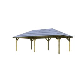 Karibu Pavillon 'Bergen 2' naturfarben 338 x 592 x 290 cm