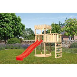 Karibu Spielturm 'Ritterburg L&ouml;wenherz' naturbelassene nordische Fichte 107 x 259,5 x 107 cm