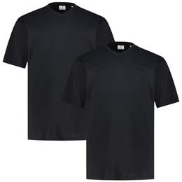 Herren Gro&szlig;e Gr&ouml;&szlig;en | Pfundskerl Doppelpack T-Shirt mit V-Ausschnitt Farbe schwarz Gr&ouml;&szlig;e: 6XL