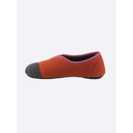 WITT Damen Hausschuh mit rutschhemmender Laufsohle, orange, Gr&ouml;&szlig;e 38