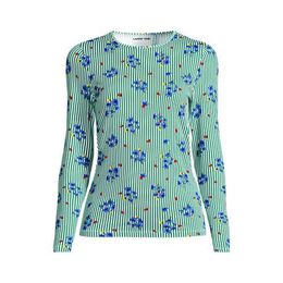 LANDS' END Schnelltrocknendes UPF 50 Sonnenschutz-Badeshirt f&uuml;r Damen in Plus-Gr&ouml;&szlig;e, Damen, size: plus, Blau, Nylon-Mischung, by Lands' End