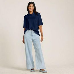 LANDS' END Gemusterte Jeans mit weitem Bein High Waist, Damen, size: regular, Blau, by Lands' End