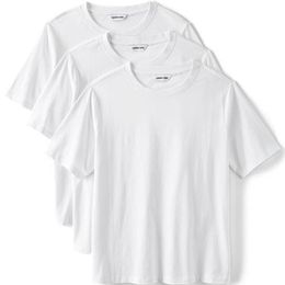 LANDS' END Kurz&auml;rmelige Rundhalsshirts im 3er-Set f&uuml;r Damen in Petite-Gr&ouml;&szlig;e, Damen, size: petite, Wei&szlig;, Baumwolle/Baumwoll-Mischung, by Lands' End