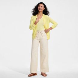LANDS' END Soft Comfort weite Jeans im Leinenmix in Petite-Gr&ouml;&szlig;e, Damen, size: petite, Elfenbein, by Lands' End