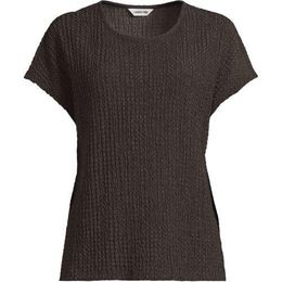 LANDS' END Crinkle-Shirt f&uuml;r Damen, Damen, size: regular, Braun, Polyester/Viskose/Polyester-Mischung, by Lands' End