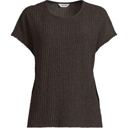 LANDS' END Crinkle-Shirt f&uuml;r Damen in Petite-Gr&ouml;&szlig;e, Damen, size: petite, Braun, Polyester/Viskose/Polyester-Mischung, by Lands' End