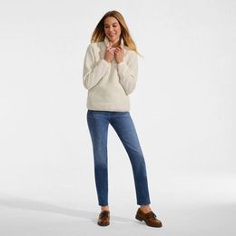 LANDS' END Teddy-Pullover mit Druckknopf-Leiste f&uuml;r Damen, Damen, size: regular, Elfenbein, by Lands' End