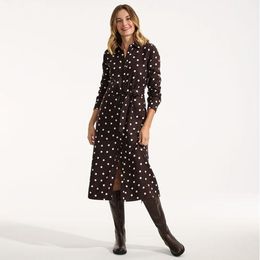 LANDS' END Premium Reinleinen-Midikleid f&uuml;r Damen in Petite-Gr&ouml;&szlig;e, Damen, size: petite, Schwarz, by Lands' End