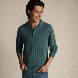 LANDS' END Feinstrick-Poloshirt f&uuml;r Herren, Herren, size: regular, Gr&uuml;n, Baumwolle, by Lands' End