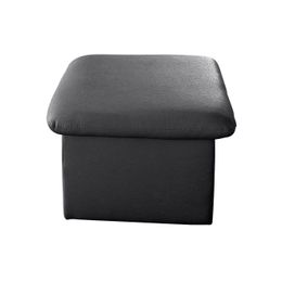 Hocker COTTA, B:56cm H:42cm T:56cmschwarz, Luxus-Kunstleder;NaturLEDER, echtes Rindsleder;Luxus-Microfaser (100% Polyester);SOFTLUX-Kunstleder,
