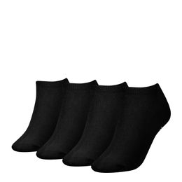 Tommy Hilfiger Damen Sneakersocken "TH WOMEN 4P SNEAKER ECOM", Gr. 39, schwarz, Baumwollmischung, Socken, mit Logostickerei