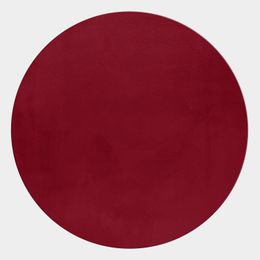 Hochflor-Teppich, H:20mm &Oslash;:200cm, rot, Ayyildiz Teppiche, Polyester, Teppiche, "POUFFY 5100 , auch als L&auml;ufer und Rund", L&auml;ufer, weicher glatter