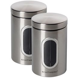 ECHTWERK Vorratsdose "Aufbewahrungsdosen-Set", B/H/L: 11cm x 17,5cm x 11cm, silber, K&uuml;che, Lebensmittelaufbewahrungsbeh&auml;lter, f&uuml;r Mehl, M&uuml;sli, Kaffee
