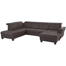 Wohnlandschaft OTTO HOME, B:342cm H:104cm T:235cm, grau, Struktur (100% Polyester);Luxus-Microfaser Lederoptik (100% Polyester);Luxus-Microfaser