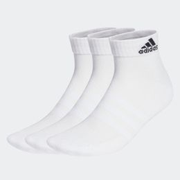 Damen Funktionssocken "CUSHIONED SPORTSWEAR ANKLE, 3 PAAR", adidas Performance, Gr. L, schwarz-wei&szlig;, Obermaterial: 62% Baumwolle, 34% Polyester, 3%