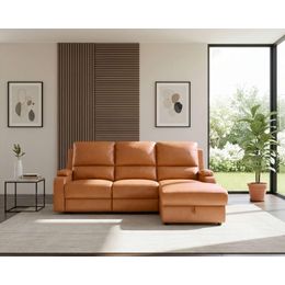 Ecksofa OTTO HOME, B:210cm H:102cm T:155cm, braun, Polyester 40% / Polyurethane 60%, Wohnzimmer, Sofas, "NAPORI Kunstleder, Multimediasofa, L-Form",