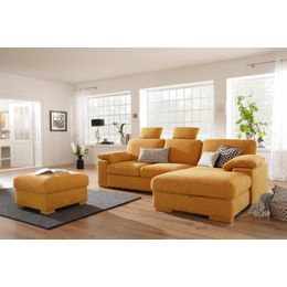 Ecksofa OTTO HOME, B:277cm H:86cm T:172cm, gelb, Luxus-Microfaser in Lederoptik (100% Polyester);Struktur (100% Polyester);Luxus-Microfaser (90%
