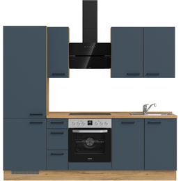 K&uuml;chenzeile Nobilia, B:240,3cm H:216,6cm T:60cm, blau, Komplettk&uuml;chen-Sets, ""Easytouch II", NEU: individuell anpassbar mit gratis Profi-Beratung",