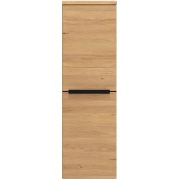 Midischrank Welltime, B:40cm H:130cm T:35cm, braun, MDF, Badezimmer, Schr&auml;nke, "MAILAND, ged&auml;mpfte Scharniere, hochwertiges MDF", Wildeiche,