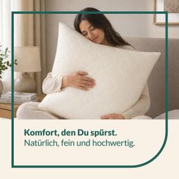 f.a.n. Naturfaserkissen FAN, B:80cm L:80cm, beige, Bezug: 100% Baumwolle. Steppf&uuml;llung: 97% Kamelhaar, 3% sonstige Fasern. F&uuml;llung: 97% Wolle, 3% sonstige