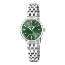 Festina Damen Quarzuhr "Mademoiselle", gr&uuml;n, Armbanduhren, Armbanduhr, Damenuhr, Edelstahlarmband, analog