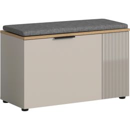 Sitzbank Home Affaire, B:80cm H:48cm T:36cm, beige, FSC-zertifizierter Holzwerkstoff, Flur, Sitzb&auml;nke, "EDIL, Breite 80cm, 2 T&uuml;ren, 4 F&auml;cher, inkl.