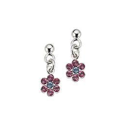 FIRETTI Damen Paar Ohrstecker "Schmuck Geschenk Silber 925 Ohrschmuck Ohrh&auml;nger Blume", Silber 925 (Sterlingsilber)silberfarben, rosa, blau, rosa,