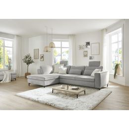 Ecksofa DIE PLANBAR, B:289cm T:197cm, grau, 100% Polyester, Wohnzimmer, Sofas, "MP-IN24153, L-Form, Breite 289 cm", wahlweise mit Schlaffunktion und