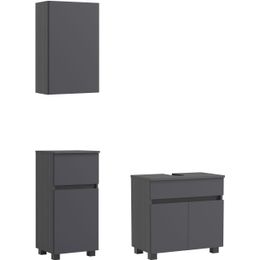 Badm&ouml;bel-Set OTTO HOME, B:100cm H:200cm T:35cm, grau, Holzwerkstoff, Kastenm&ouml;bel-Sets, "BOZEN, 3-tlg. Unterbecken-Set", Umfangreicher Typenplan f&uuml;r