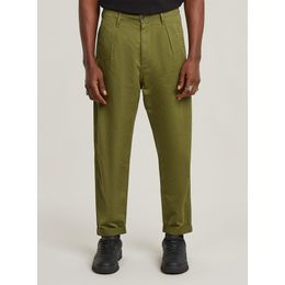 G-Star Raw G-STAR Herren Chinohose "Pleated Chino Relaxed Tapered", gr&uuml;n, Gr. 28, Obermaterial: 72% Baumwolle, 28% Leinen, Hosen