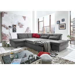 Ecksofa DIE PLANBAR, B:323cm H:84cm T:260cm, grau, 100% Polyester, Wohnzimmer, Sofas, "MP-IN17004 L-Form, Breite 323 cm, mit Federkern-Polsterung",