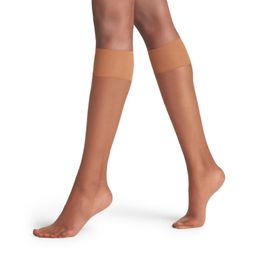 Falke Damen Kniestr&uuml;mpfe "Shelina", Gr. 35, braun, Obermaterial: 54% Polyamid PA. 46% Polyurethan PU., schimmernd, Socken