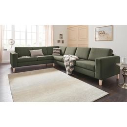 Ecksofa OTTO HOME, B:316cm H:83cm T:246cm, gr&uuml;n, Struktur (100% Polypropylen), Wohnzimmer, Sofas, "Terra L-Form", mit Wellenunterfederung, langer