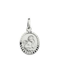 FIRETTI Damen Kettenanh&auml;nger "Schmuck Geschenk Silber 925 Halsschmuck Anh&auml;nger oval mit Engelmotiv", Silber 925 (Sterlingsilber), 0,89 g, silber,