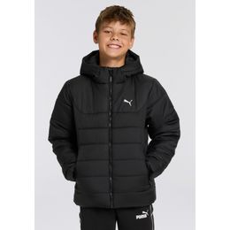 PUMA Kinder Winterjacke "ESS HOODED PADDED JACKET", schwarz, Gr. 128, unifarben, Taft, Obermaterial: 100% Polyester, Jacken, mit Kapuze, entspannte