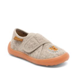 bisgaard M&auml;dchen Hausschuh "pav", Gr. 27, beige, Wolle, bestickt, Schuhe, Homeslipper, Kindergarten-Hausschuh mit Klettverschluss