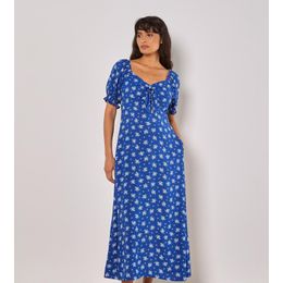 Apricot Damen Maxikleid "Gebl&uuml;mtes Maxikleid", blau, Gr. 34, gebl&uuml;mt, gewebt, Obermaterial: 100% Viskose CV., Kleider, mit Puffarmen
